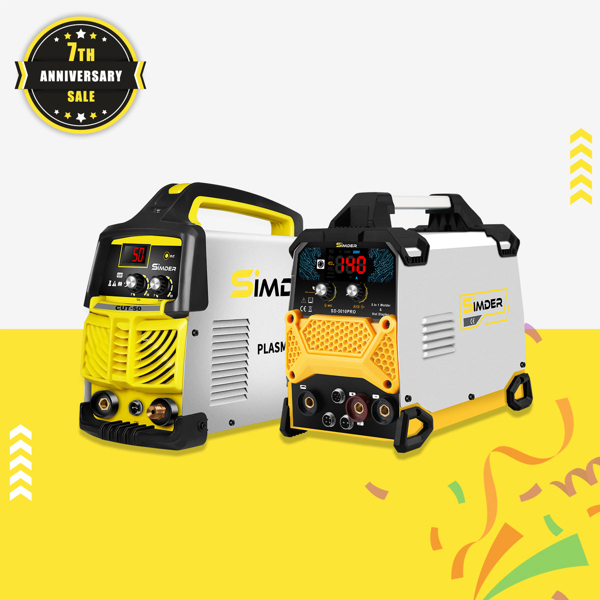 SSIMDER CUT-50 Plasma Cutter + SD-5010PRO 5-in-1 Welder, Hot Stapler&S ...