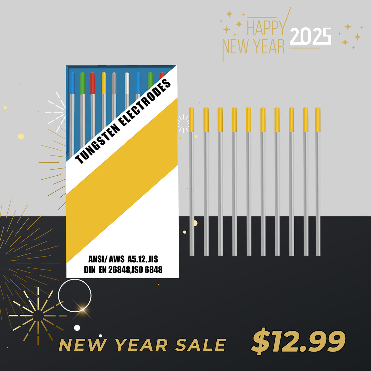 SSIMDER WL15 GOLD TIG WEDDING Tungsten Electrode 10 Pack – Simder Welder